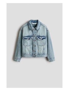 H&M kurtki i płaszcze damskie błękitne, letnie, krótkie, z ...