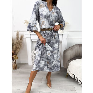 ModnaKiecka.pl Szara Sukienka Maxi ze Wzorem - GLAMI.pl