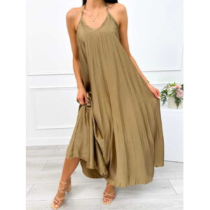 ModnaKiecka.pl Oliwkowa Plisowana Sukienka Maxi - GLAMI.pl