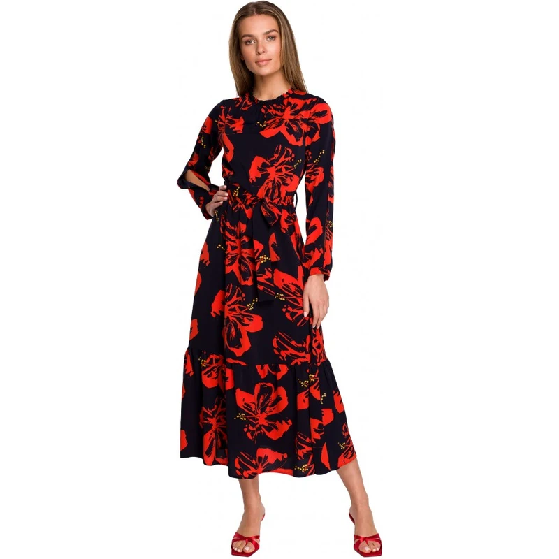 Style Sukienka maxi kwiecista boho - czarna - Rozmiar: S - GLAMI.pl