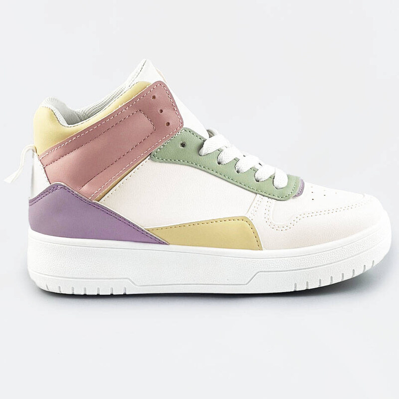 Sweet Shoes Damskie sneakersy za kostkę biało-pastelowe (wh2122) - GLAMI.pl