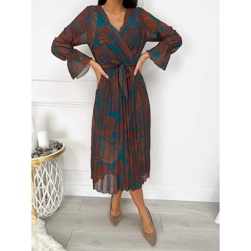 ModnaKiecka.pl Turkusowo-Brązowa Sukienka Maxi - GLAMI.pl