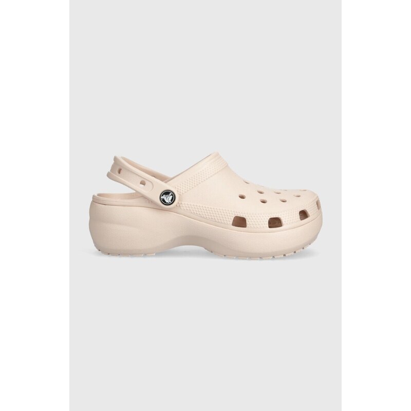 Crocs klapki Classic Platform Clog damskie kolor różowy na platformie ...
