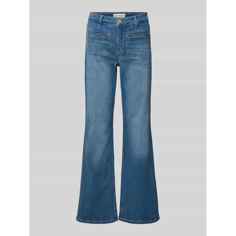 OPUS PANTS Jeansy z poszerzaną nogawką z kieszeniami z wypustką model ...